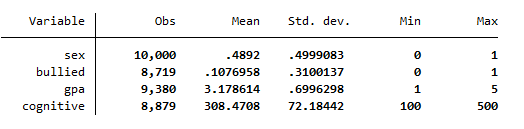 The “pop” variable – A GUIDE TO APPLIED STATISTICS WITH STATA